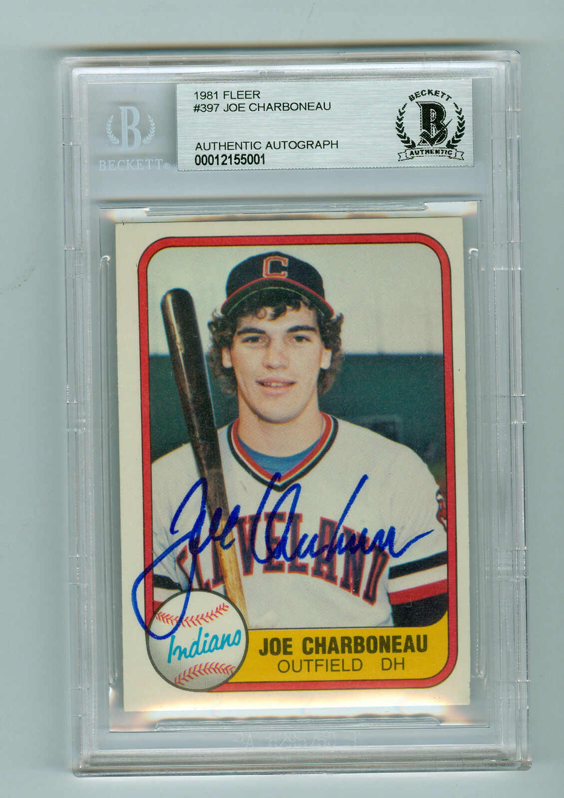 Joe Charboneau Autographed 1981 Fleer Rookie Card #397 Indians Beckett ...