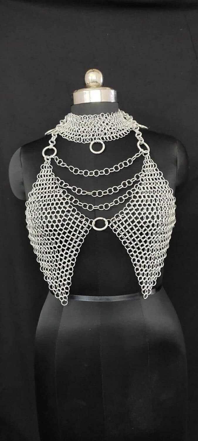 Backless Chainmail Bikini Bra Top,Women's Clothing,Fancy Top, Aluminium ...