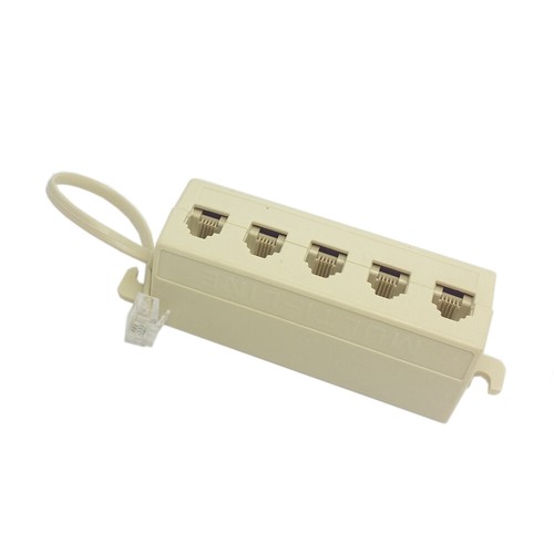 Telephone Phone Modular Jack Line Splitter Five Way Outlet 6P4C adapter ...