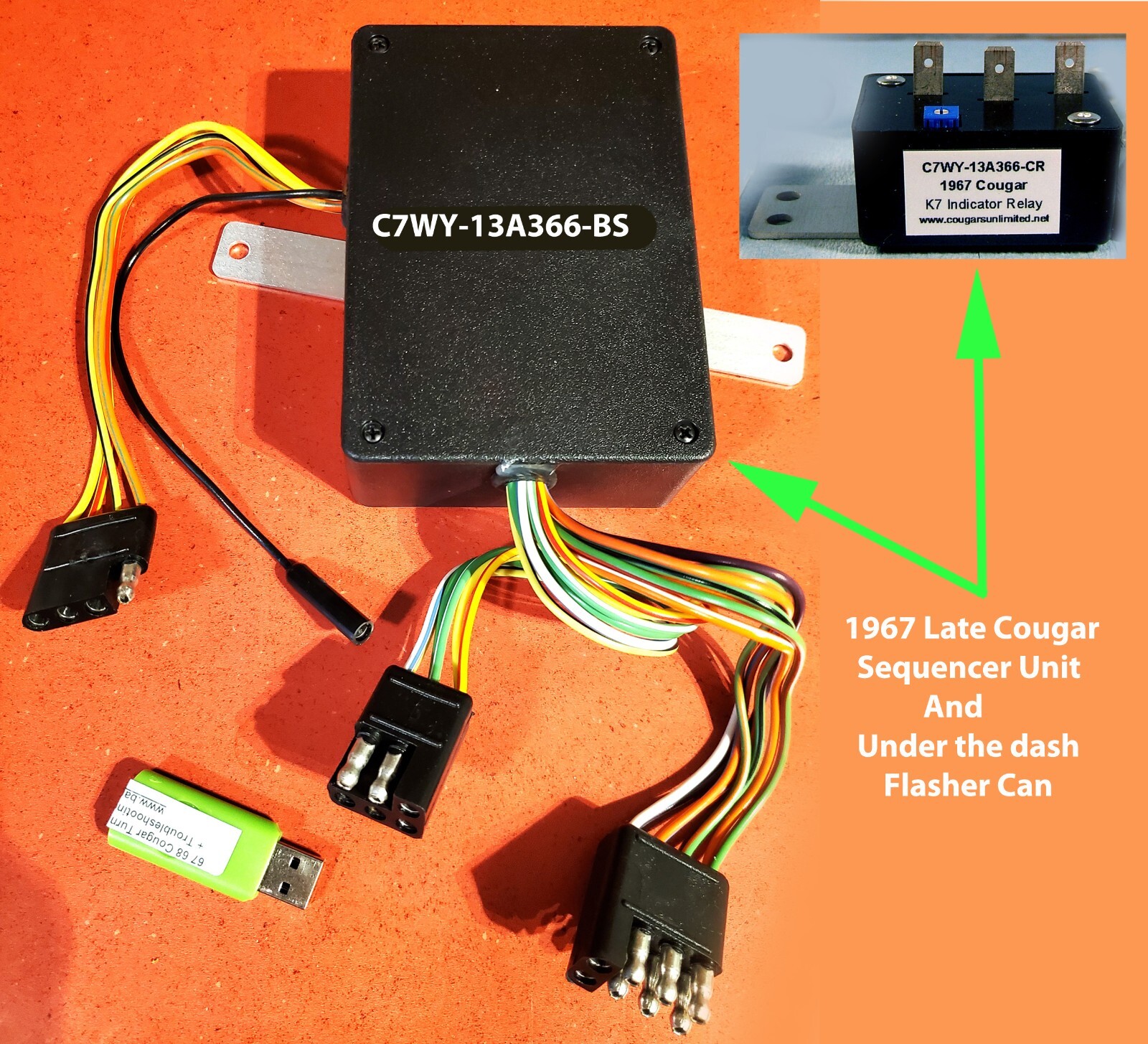 C2/C37) 1967 LATE Cougar Sequencer Sequential Turn Signal kit and ...