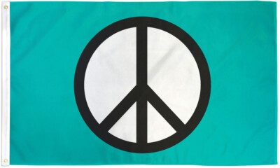Teal Peace Flag 3x5ft Peace House Flag Peace Symbol | eBay