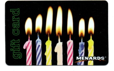 Menards Colorful Birthday Cake Candles Gift Card No $ Value Collectible ...