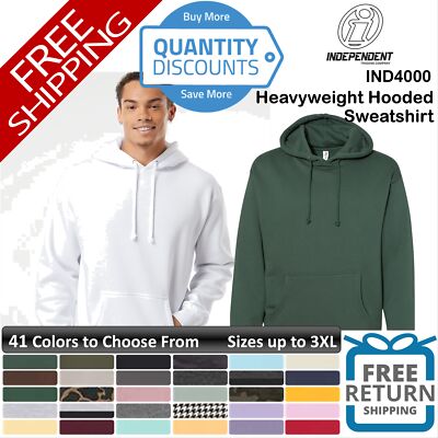 🔥 Independent Trading Co. Men Heavyweight Hooded Sweatshirt Up To 3XL ...