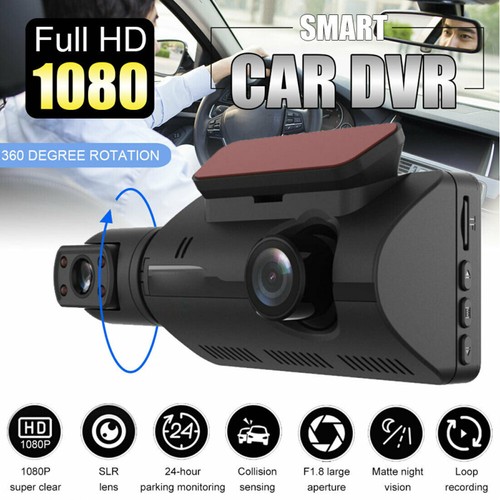 1Pc 1080P Car Dual Lens Dash Camera G-Sensor Motion Detection Detection ...