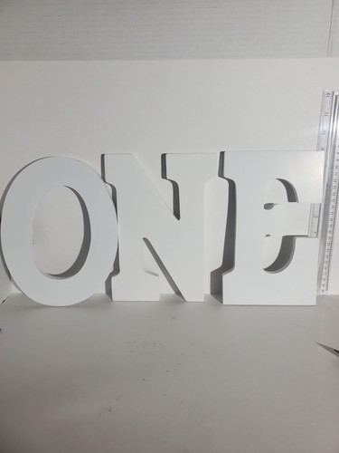 3 ArtMinds Wood Letters - O N E - set of 3 9" height One Year Old ...