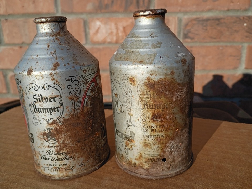 Fehr's XL Crowntainer Beer Can Cone Top c1935 Lot of 2 Empties | eBay