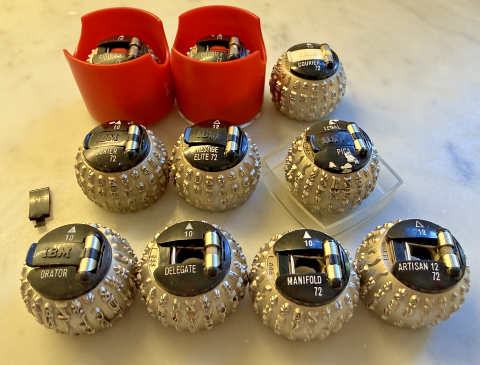 Lot of 10 IBM Selectric I & II Typeball Elements 88-Character Artisan ...