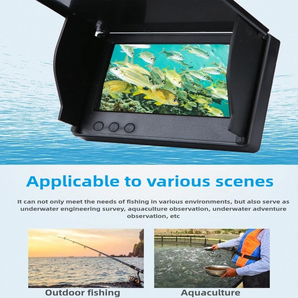 Underwater Fishing Camera, 4.3in Screen Portable Fish Finder Camera ...