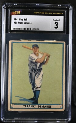 1941 Play Ball R336 #58 Frank Demaree Boston Braves - CSG 3 VG | eBay