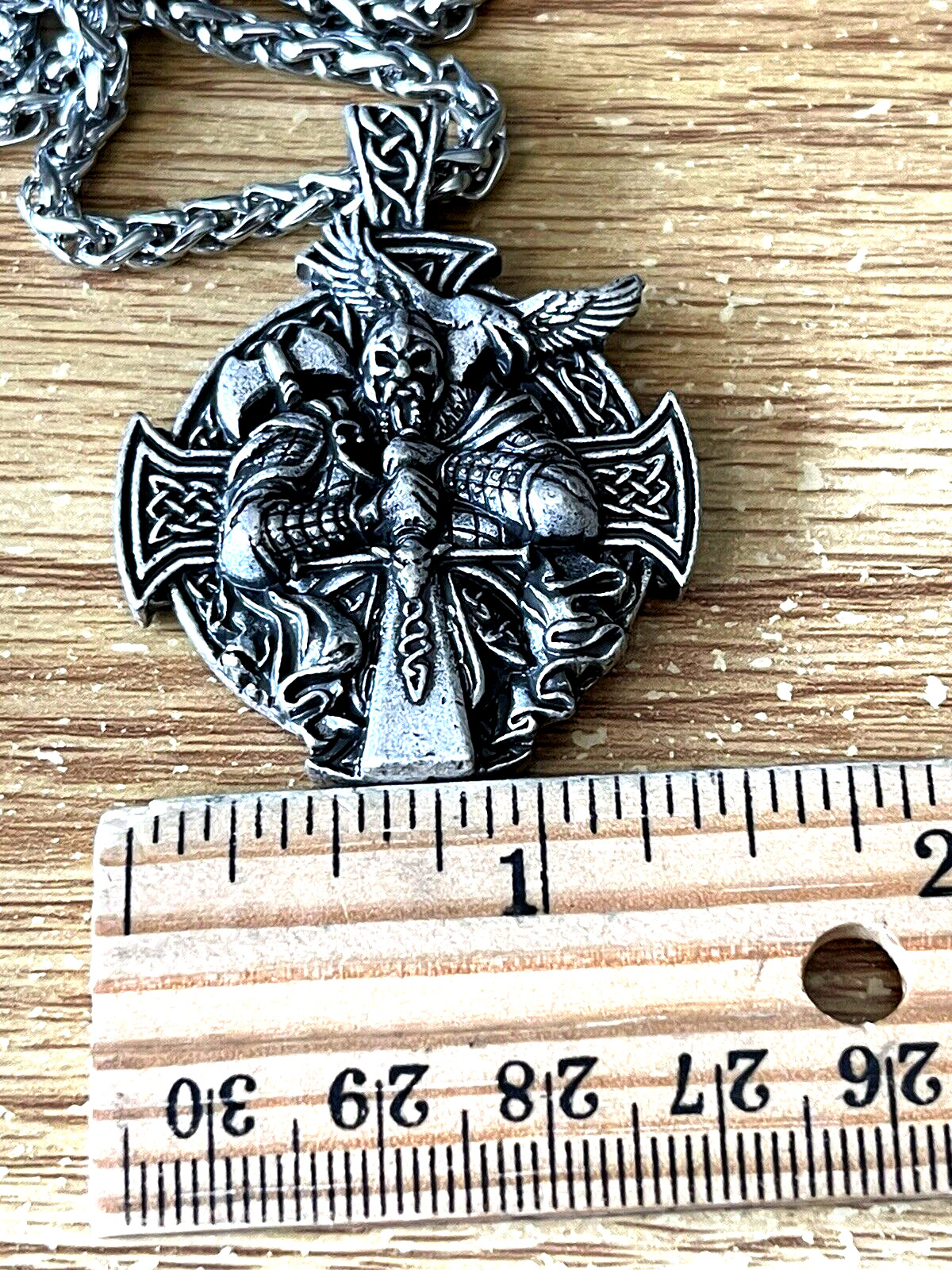 Norse Viking Helmet Axe Odin Raven Cross Pendant Char… - Gem