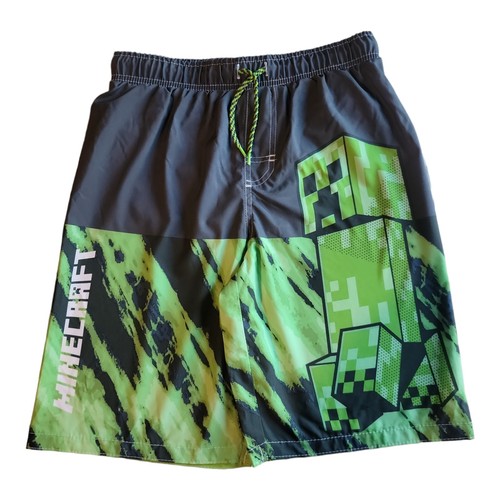 Boy size xs 4-5 Minecraft Swim Trunks Green & Gray UPF 50+ Pool Short ...