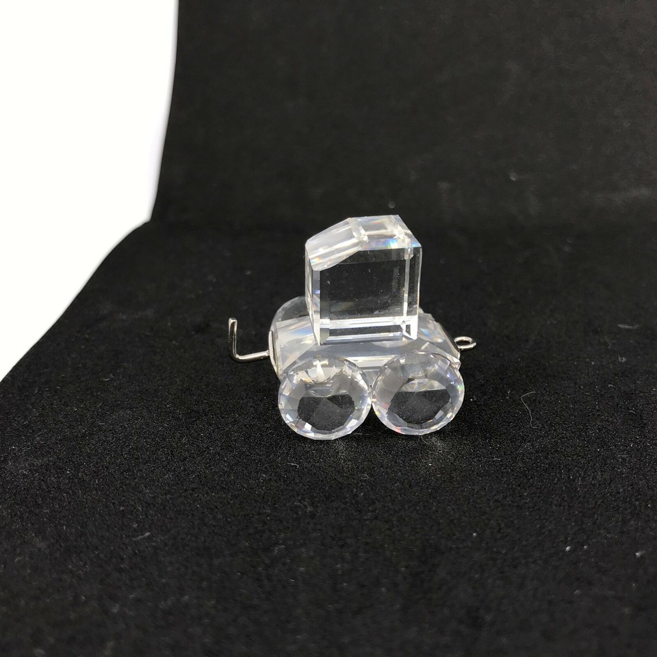 Swarovski Crystal Large Train set 4 Cars w Mirror Painted Tracks 1988 ...