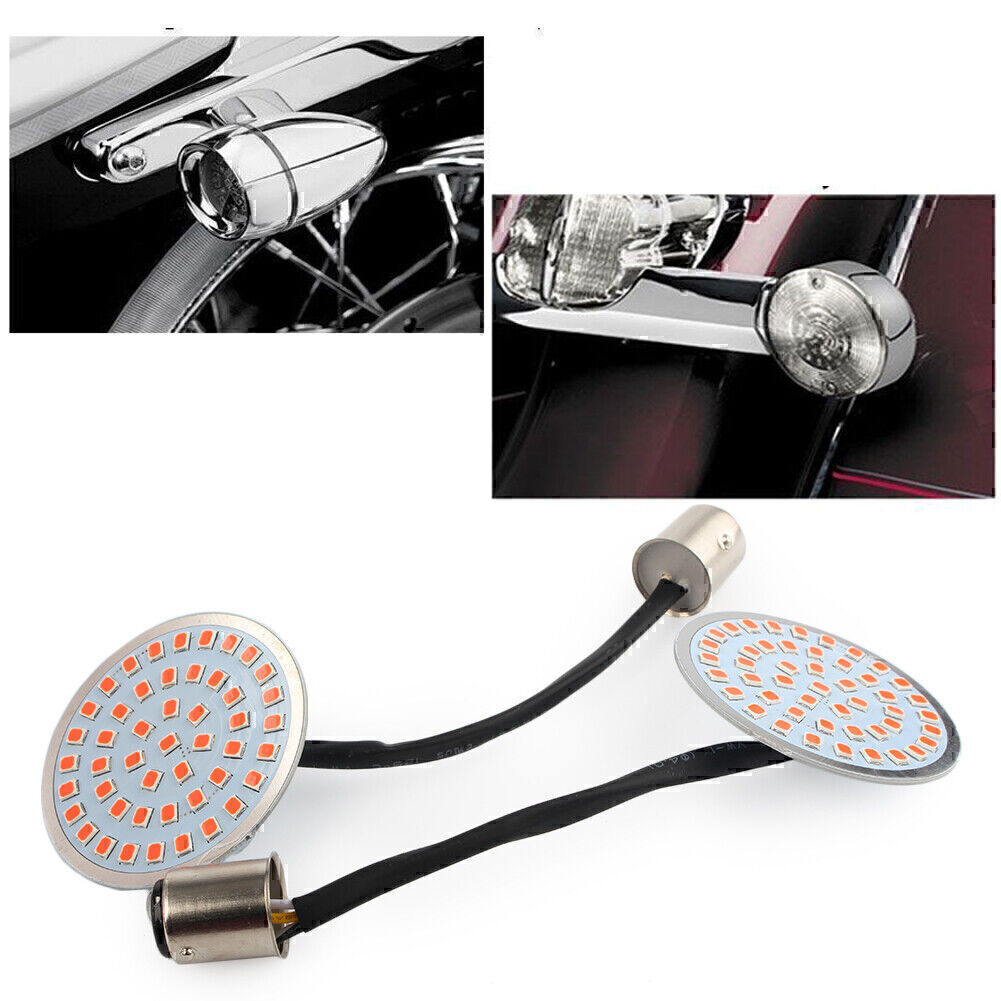 2'' 1157 Rear Red LED Turn Signal Lights Bulbs Lamp for Motorcycle ...