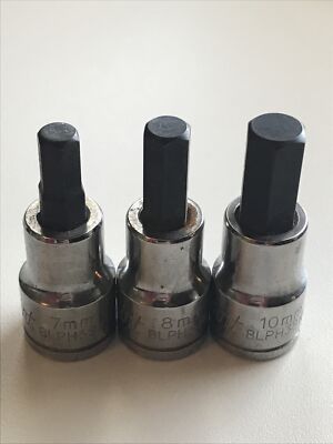 Blue Point 3 Pc Set 3/8" Dr Hex Allen Metric Sockets BLPH3810 BLPH388 ...