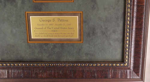 General George Patton US Third Army War Dated Autograph Framed Display ...