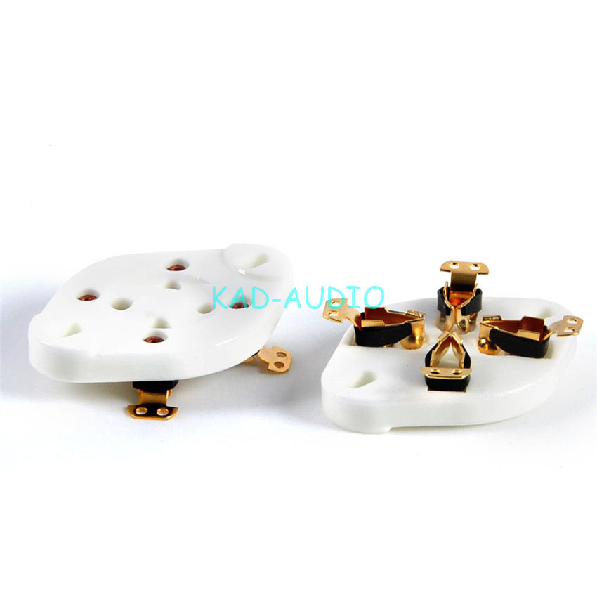 2pcs Gold plate Ceramic 4pin Tube Socket U4A Base 300B 572B 811A Tube ...