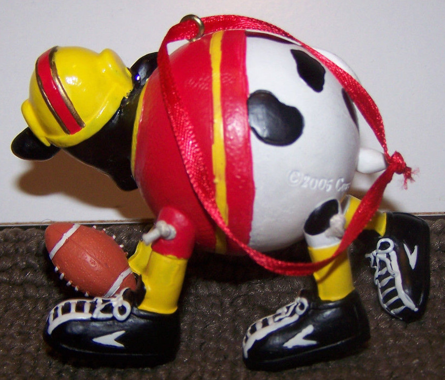 Cow Football Helmet Cleats Moveable Legs Ceramic FUN Ornament MILK COW ...