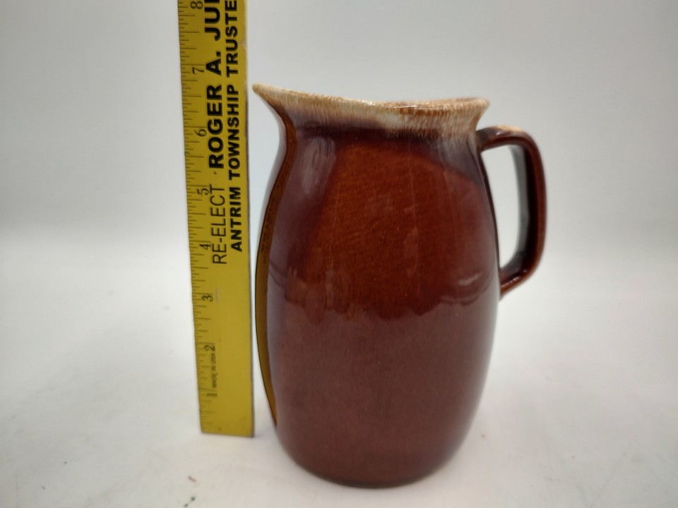 Hull Pottery Brown Drip Glaze Pitcher 7 inches USA Vintage Countrycore ...