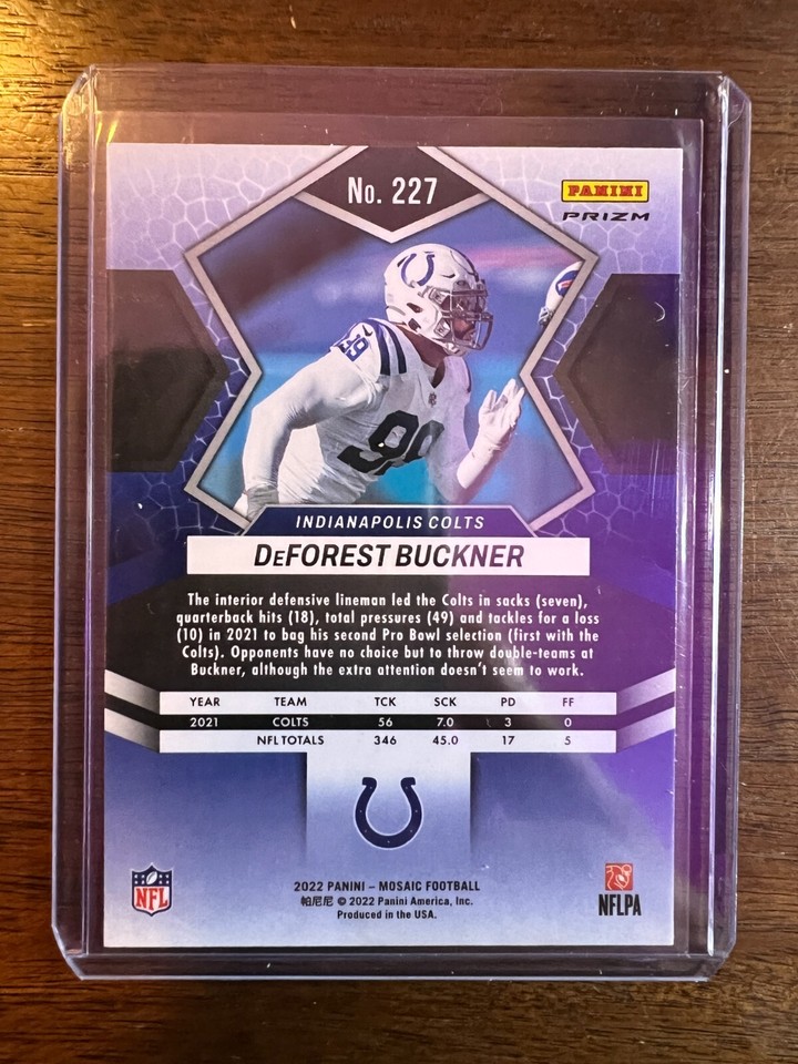 2022 Mosaic Football Pink Reactive Prizm DeForest Buckner #227 Colts | eBay