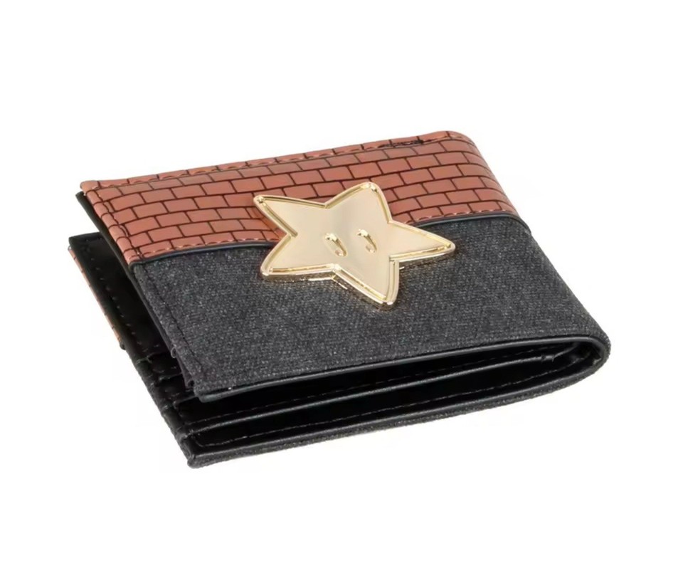 New! Mario Wallet Super Star Mario Cartoon Bifold Wallet Mario Star ...