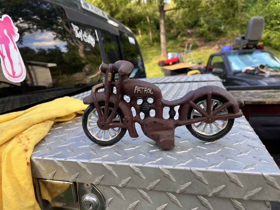 Vintage Cast Iron Door Stopper Motorcycle | eBay
