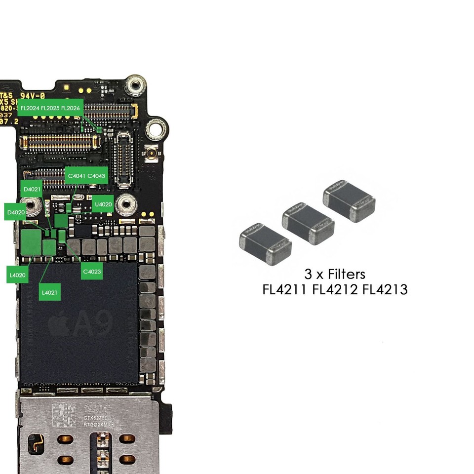 For iPhone 6s & iPhone 6s Plus Backlight Repair IC Coil Diode & Filters ...