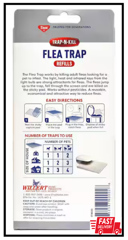 Trap-n-kill Flea Trap Refills (3-pads) | No Springstar Use Capture Easy ...