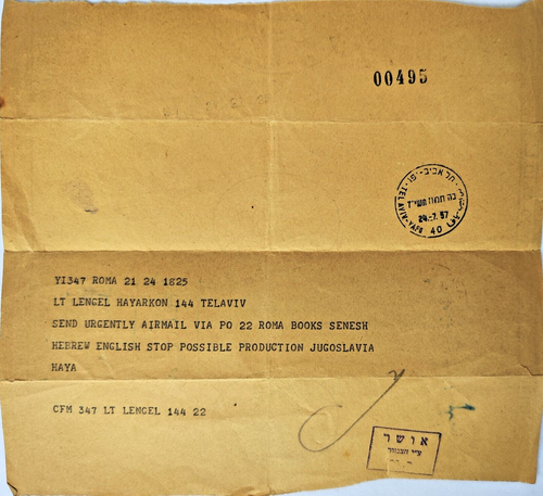 Israel post Tel Aviv Telegram Telegramme 1950s lot of 2 | eBay