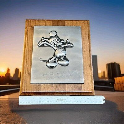 Metal & Wood Disney World Plaque. Engraved “Thanks Dorothy -Mickey and ...