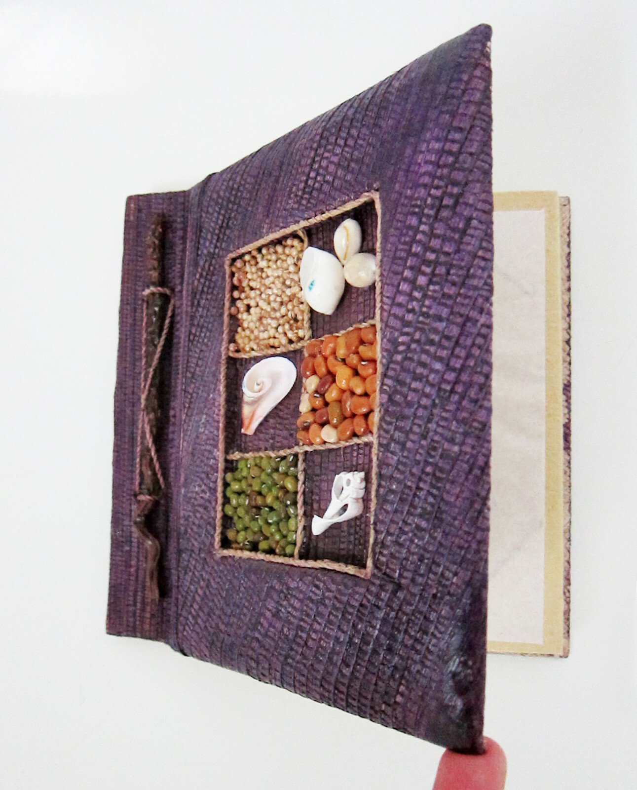 Small handmade photo albumPURPLE dyed tree bark handmade paper SPICE 8 ...