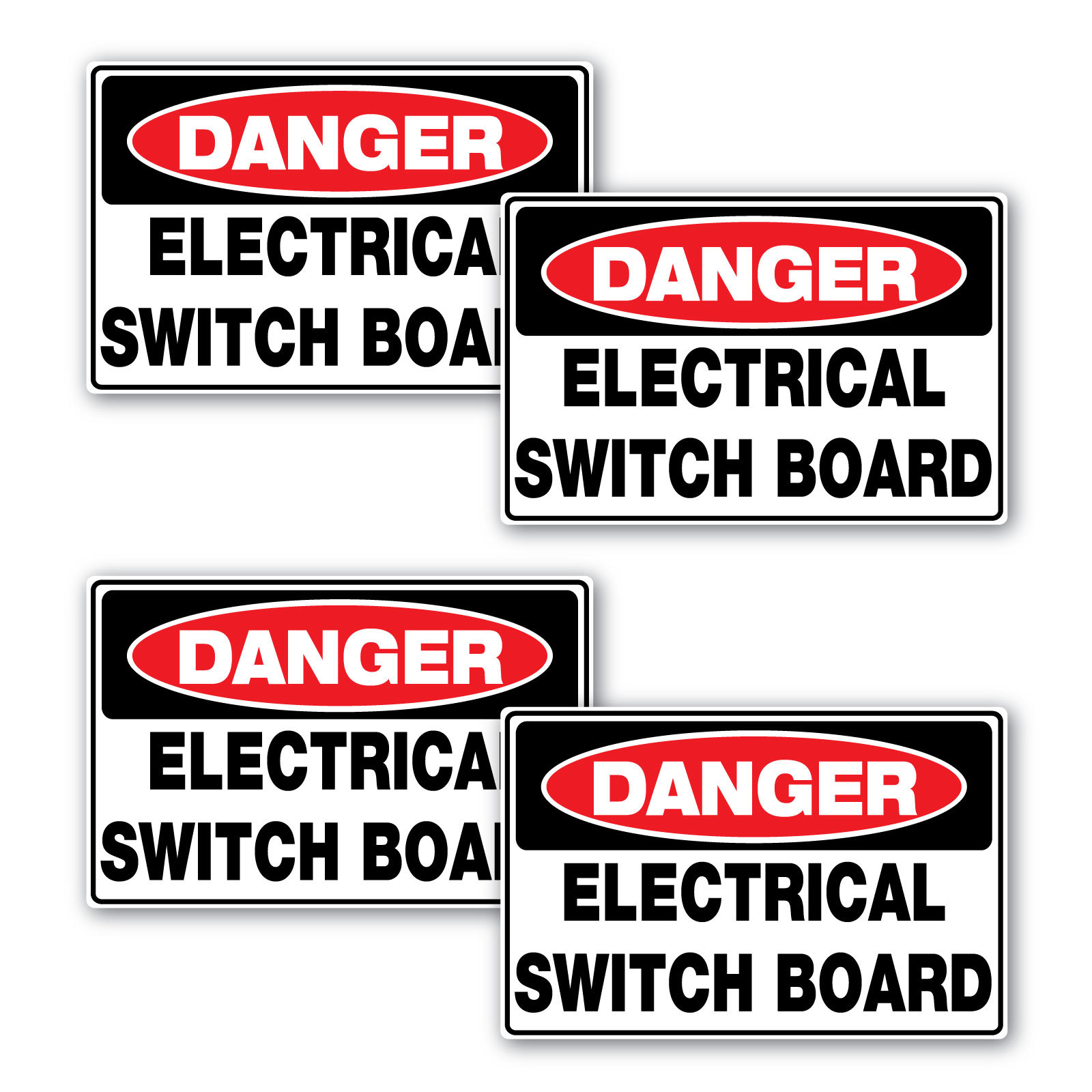 Danger Electrical Switch Board sticker 4 pack 70mm quality vinyl water ...