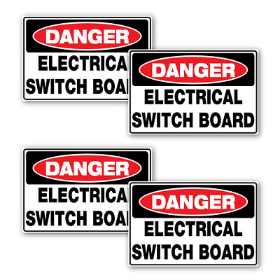 Danger Electrical Switch Board sticker 4 pack 70mm quality vinyl water ...