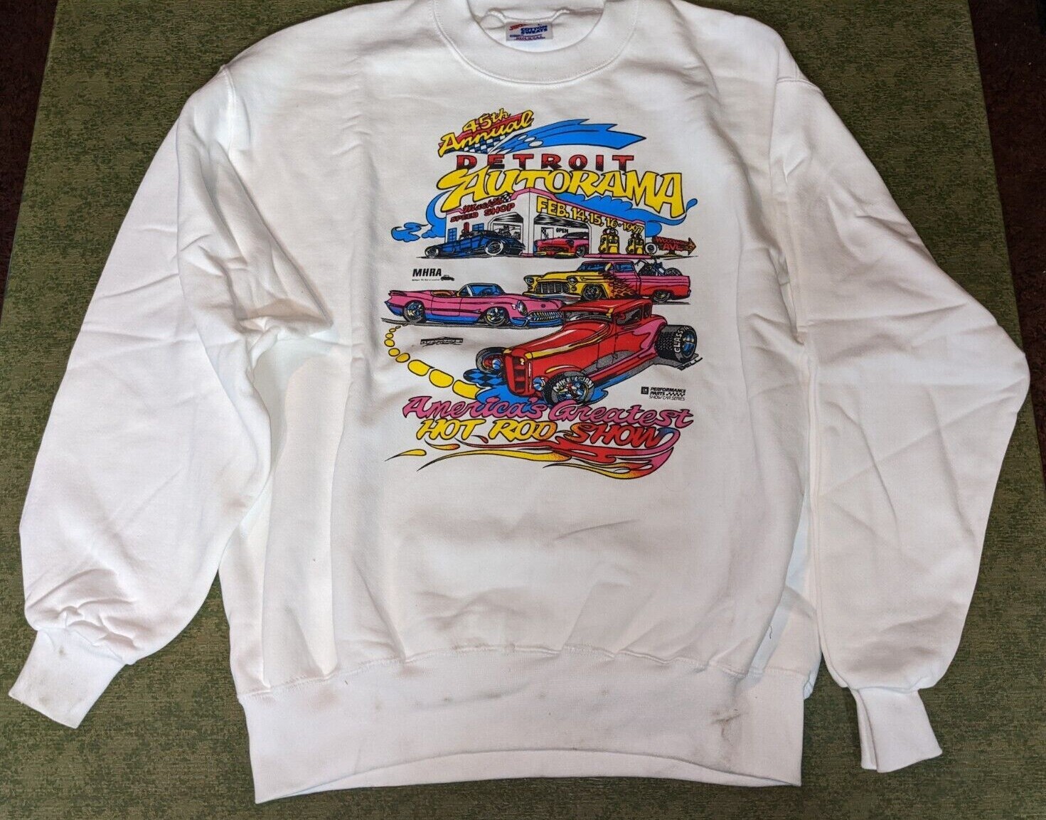 Vintage 1997 Detroit Autorama Hot Rod Show L sweatshi… - Gem