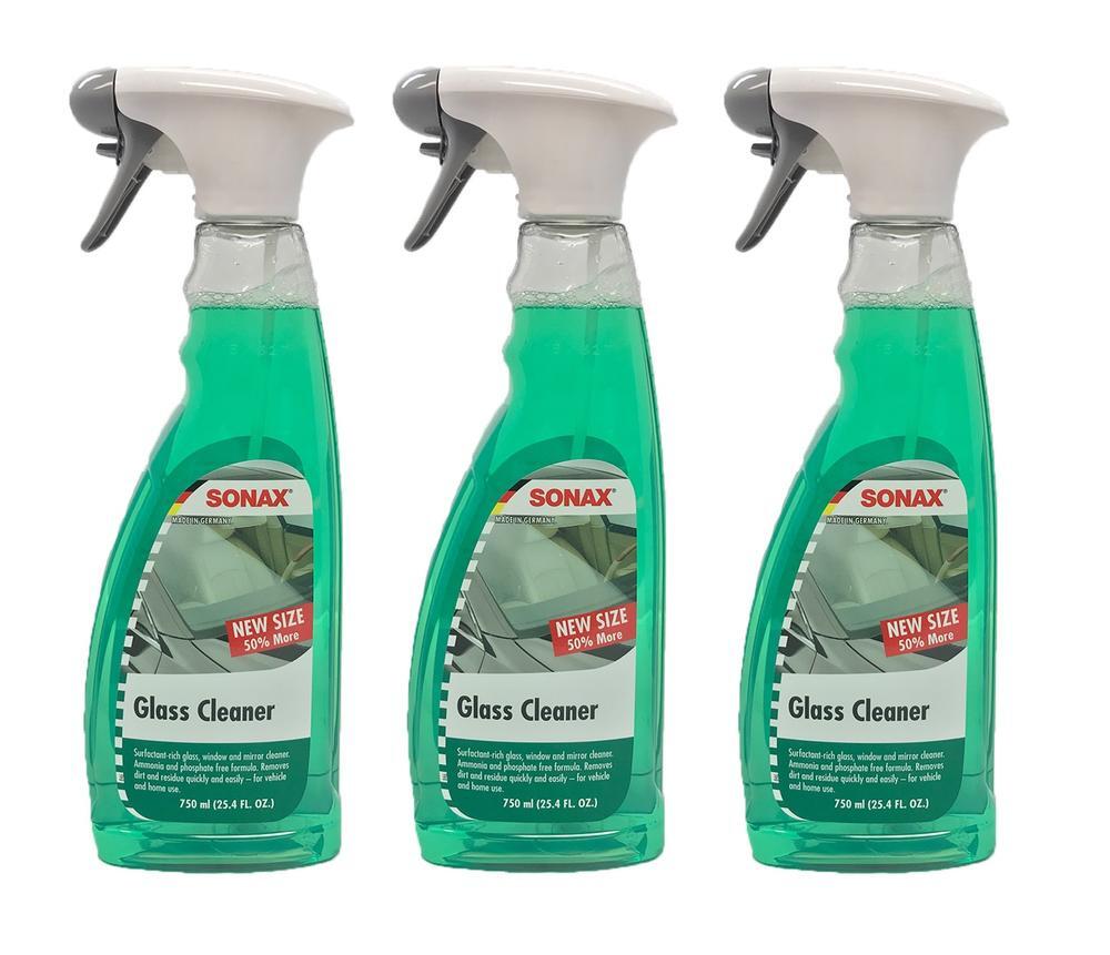 Sonax Windshield and Window Glass Cleaner Set (3 x 750ml Spray Bottles ...