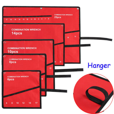 6- 25 Pocket Canvas Spanner Wrench Tool Roll Up Storage Bag Organizer ...