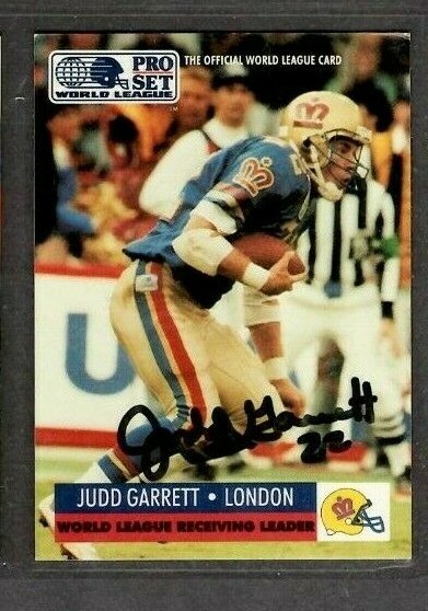 1991 Pro Set London Monarchs Football Card #710 Judd Garrett Signed ...