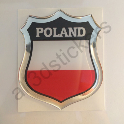 Sticker Poland Emblem 3D Resin Domed Gel Poland Flag Vinyl Decal Car ...