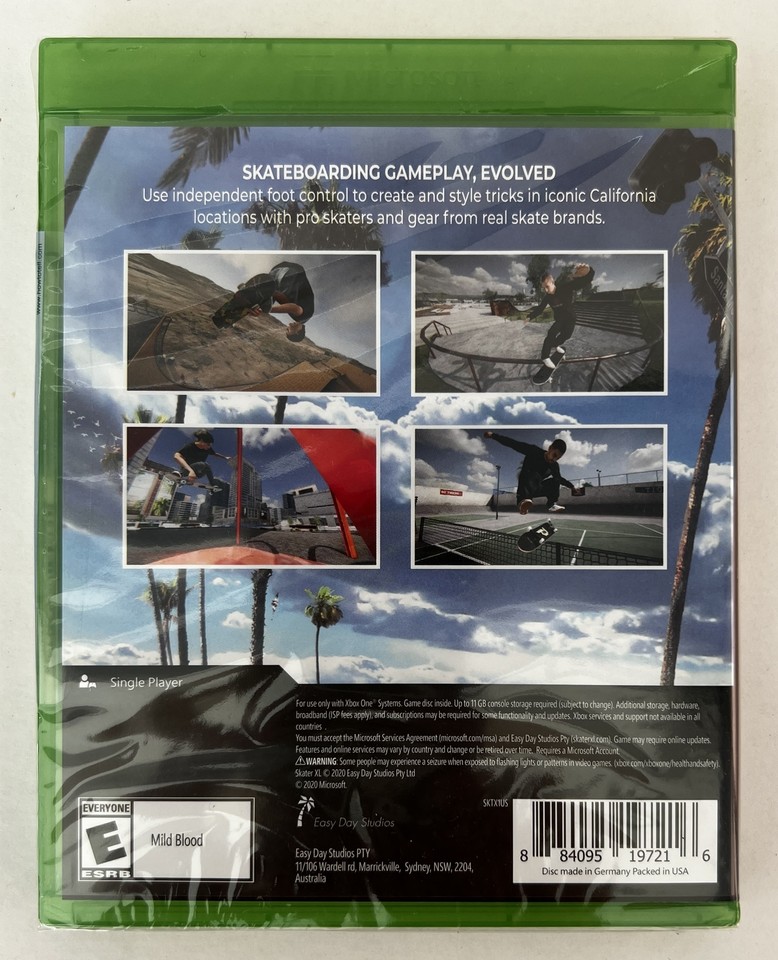 2020 EDS Microsoft Xbox One Skater XL Disc NEW/SEALED 884095197216| eBay