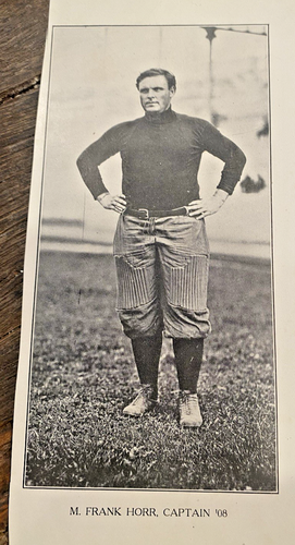 M. Frank Bill Horr Syracuse University Orangemen 1908 Football Captain ...