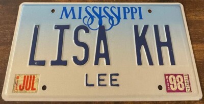 LISA KH Vanity License Plate Mississippi | eBay