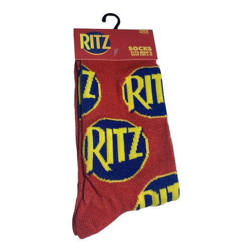 Ritz Crackers Print Crew Socks Unisex 6-12 Novelty Fun Colorful Snacks ...