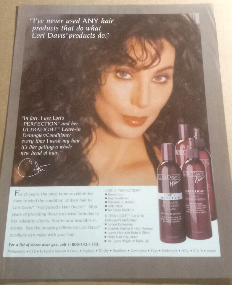 1995 print ad page - beautiful CHER for Lori Davis hair advertising ...