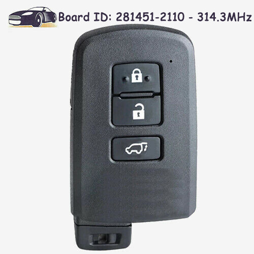 Smart Remote Key Fob 3B 281451-2110 for 2013-2016 Toyota Harrier Land ...