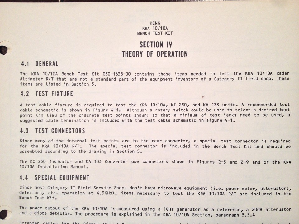 King KRA-10 & KRA 10A Radar Altimeter Bench Test Set Service Overhaul ...