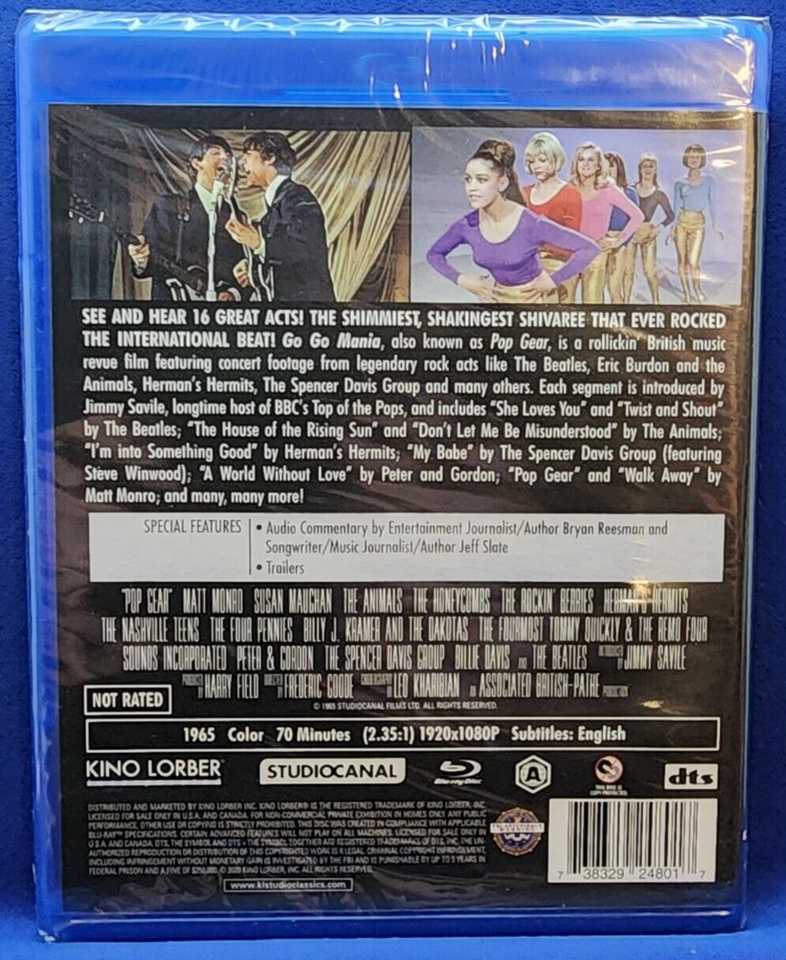 Go Go Mania aka Pop Gear (Blu-ray, 1965) The Beatles, The Animals ...