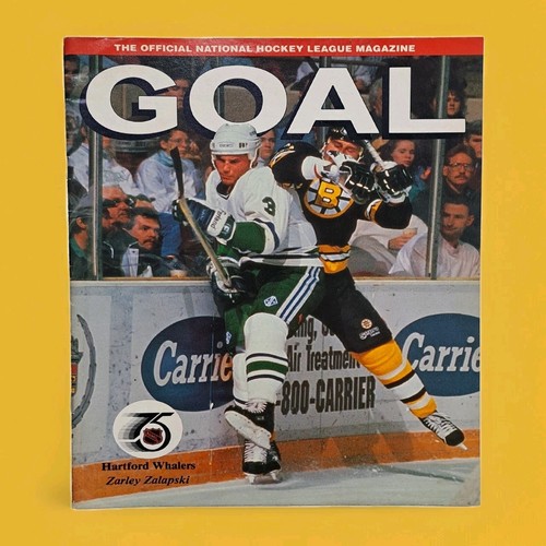 GOAL Magazine NHL August 1991 Hartford Whalers Zarley Zalapski Boston ...