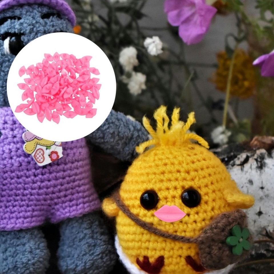 100pcs Plastic Safety Mouth Doll Mouth Lip Shaped Sewing Buttons For ...