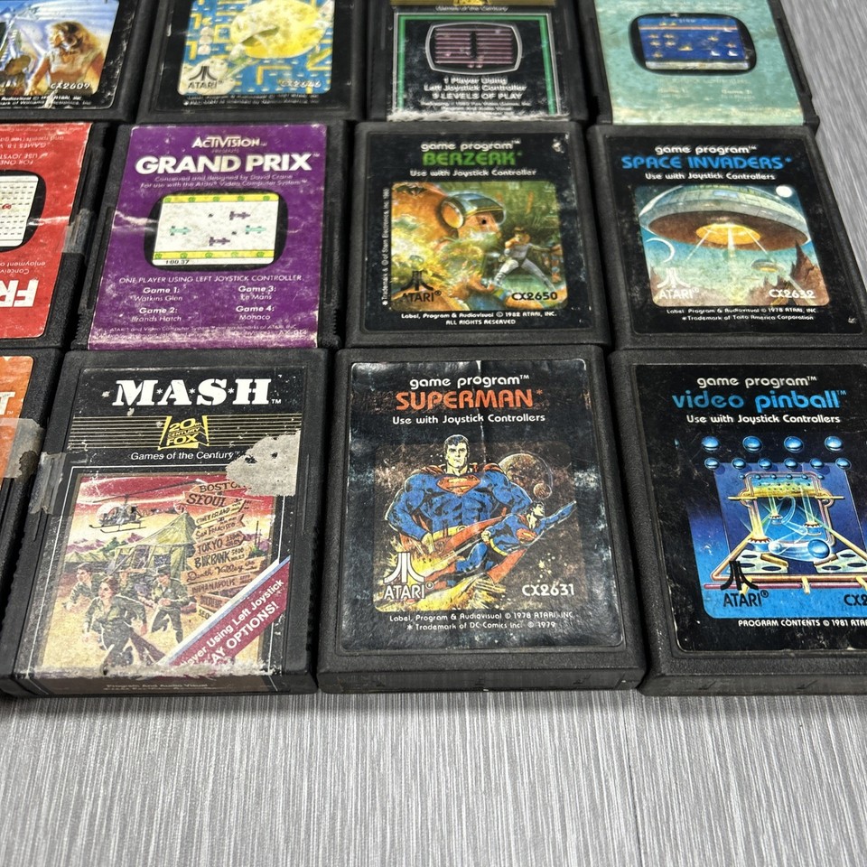 ATARI 2600 Game Lot Of 20 Games Rough Shape. Superman, Mash, Turmoil ...