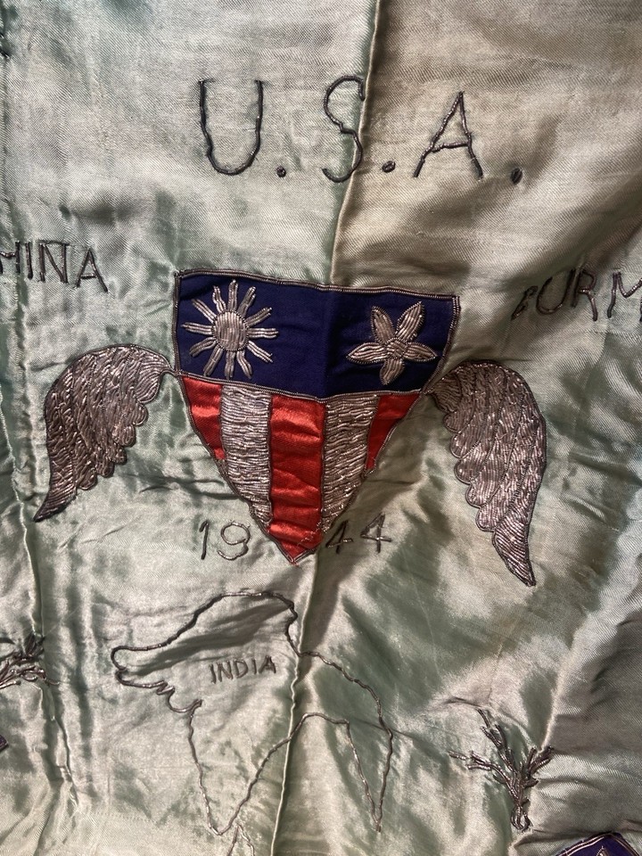 WW2 CBI Chinese AVG Flying Tigers Pilot IKE jacket Cap Flag Wings Named ...