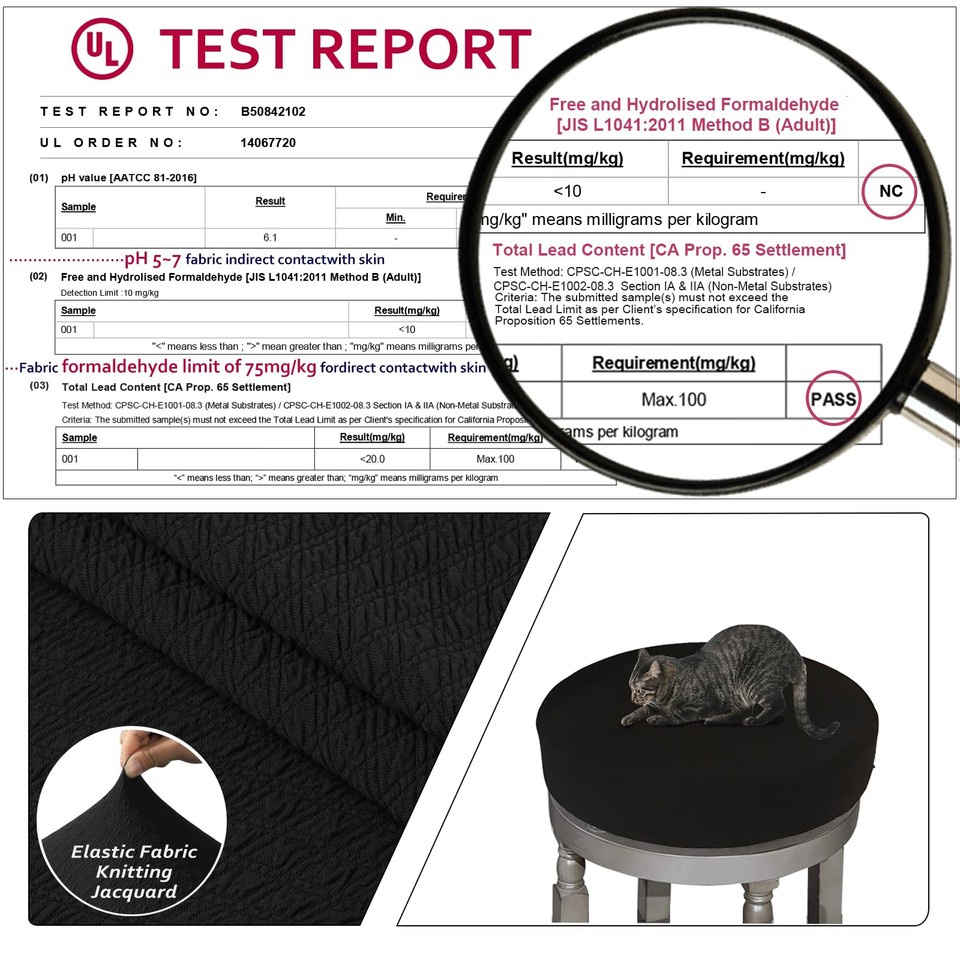 BUYUE Bar Stool Covers, Luxury Fabric Dia.16-18" Round Crease-Resistant ...